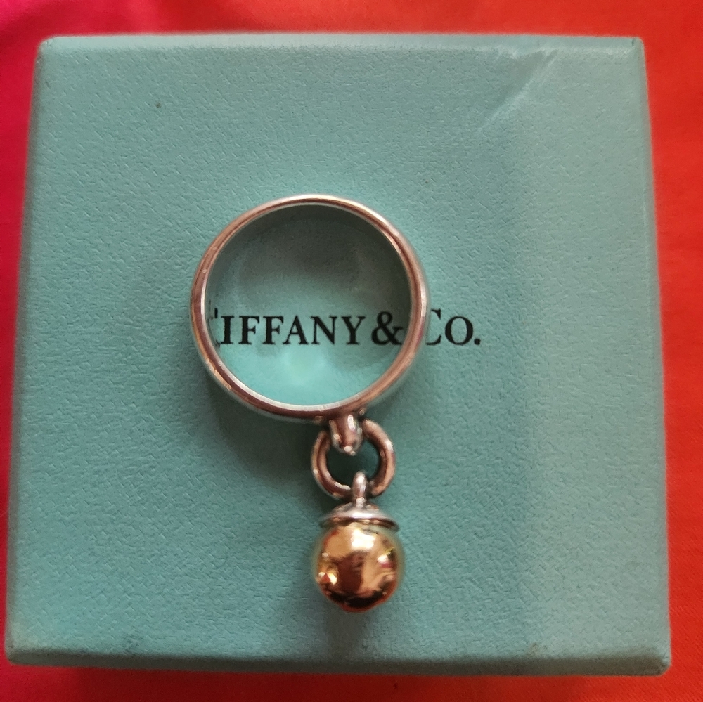 Ultra Rare Tiffany's Fascination Gold Ball Ring Sz 6 - Gem